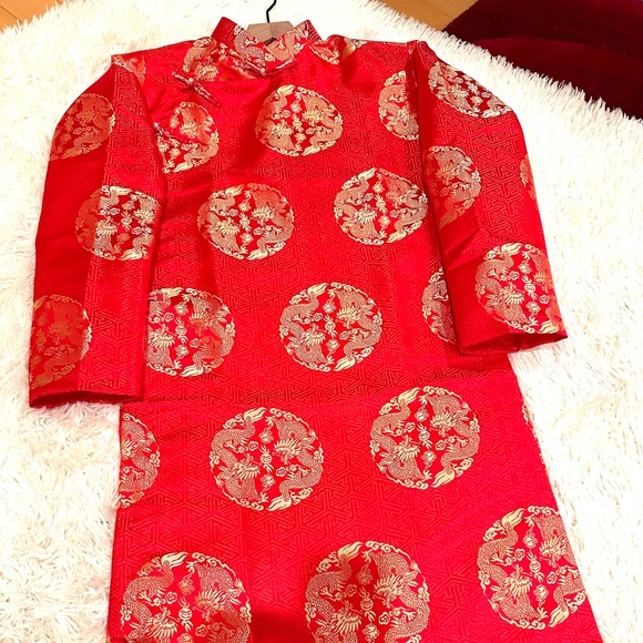 Jackets & Coats | Chinese Ao Gam Dais Traditional Silk Tunic Mens ...